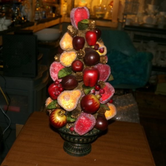 None | Accents | Vintage Sugared Fruit Topiary Tree | Poshmark